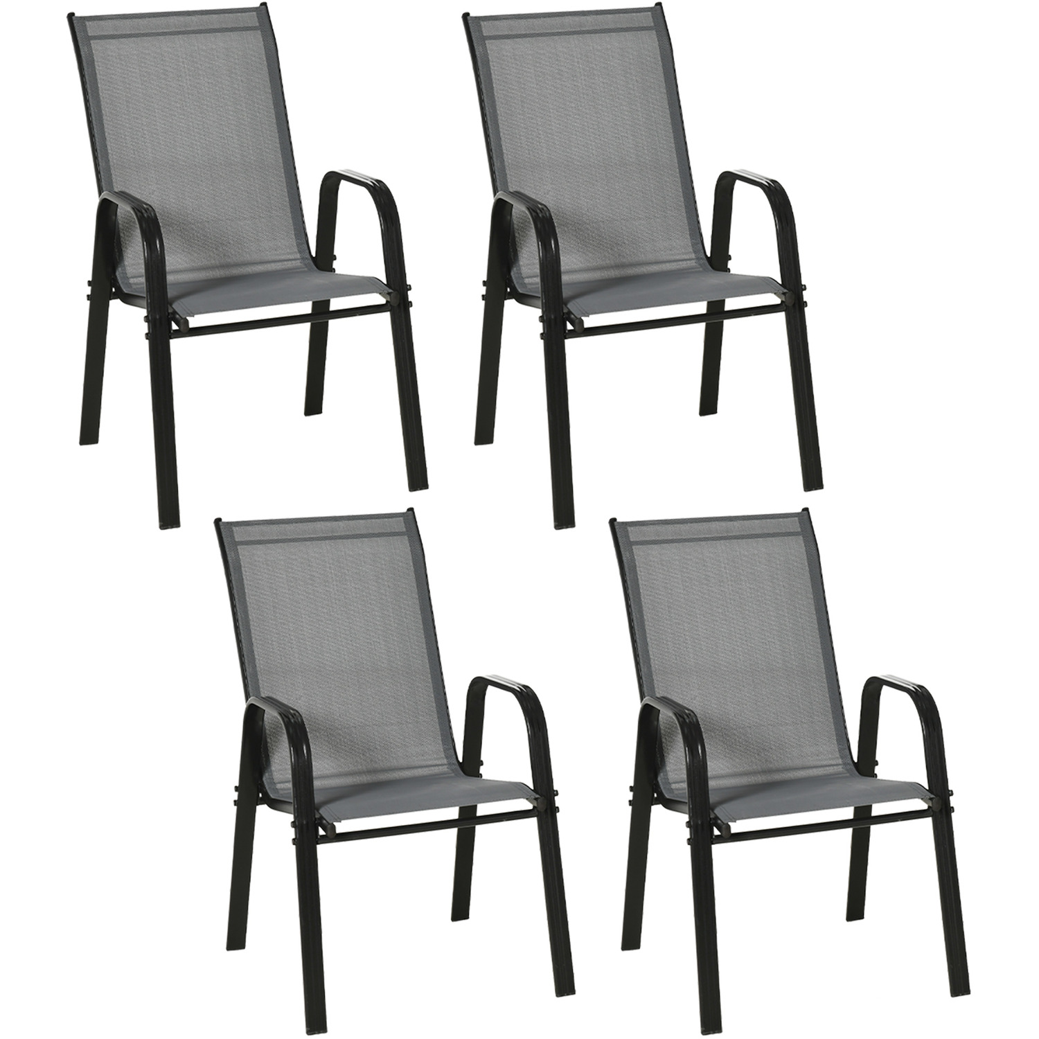 Set of 4 Garden Dining Chair Set Stackable