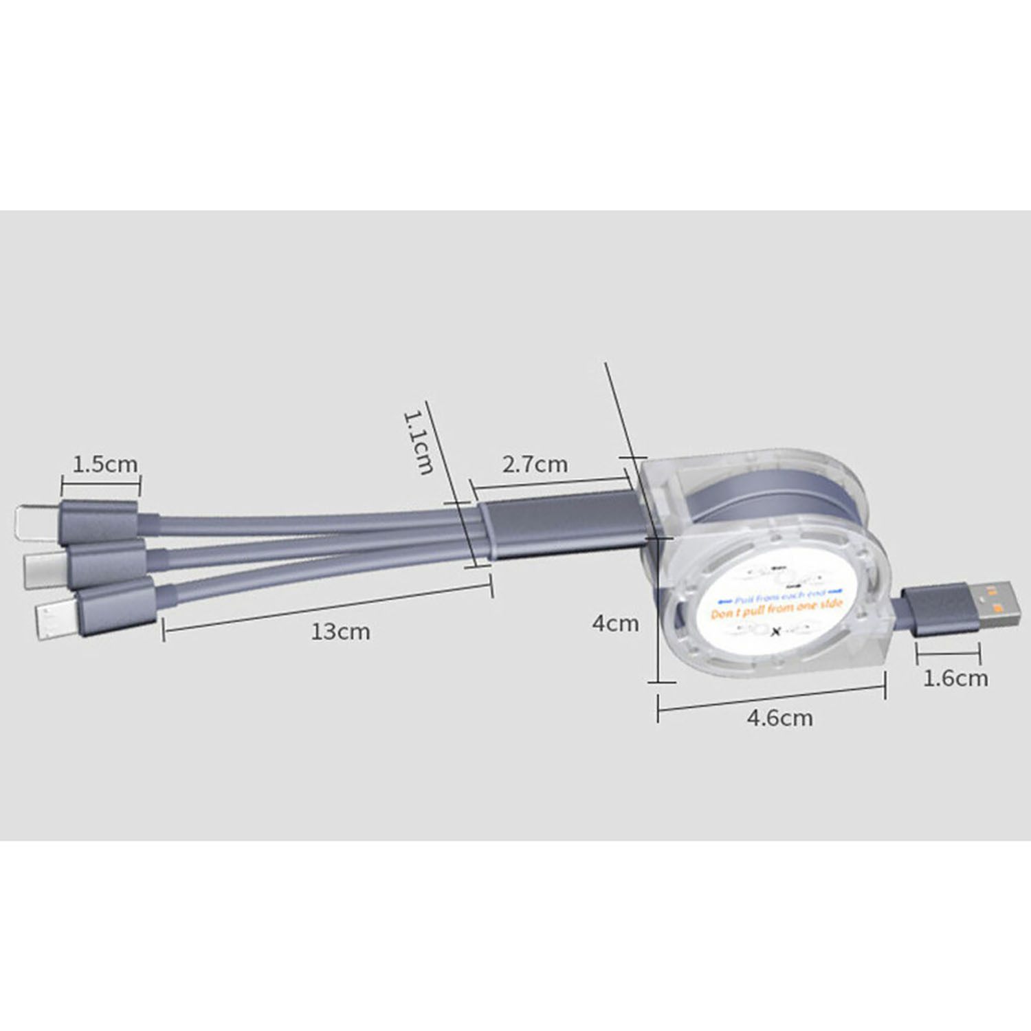 Retractable 3-in-1 Data Cable