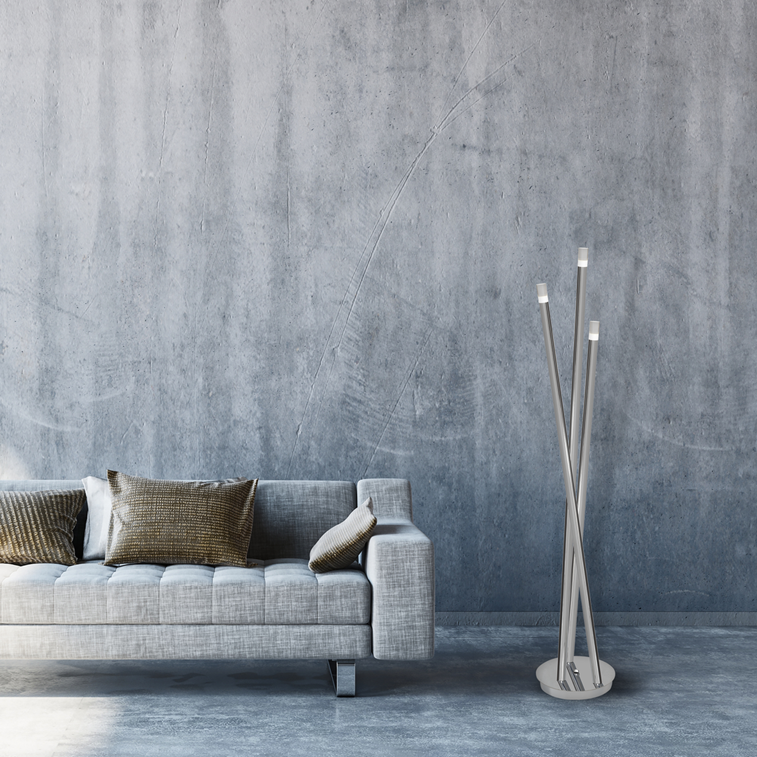 Milagro Floor Lamp Marshall White Rattan
