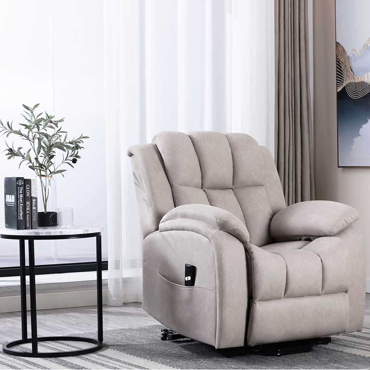 Brookline Electric Fabric Single Motor Rise Recliner Chair