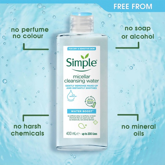 Simple Water Boost Facial Cleanser Micellar Water, 400ml