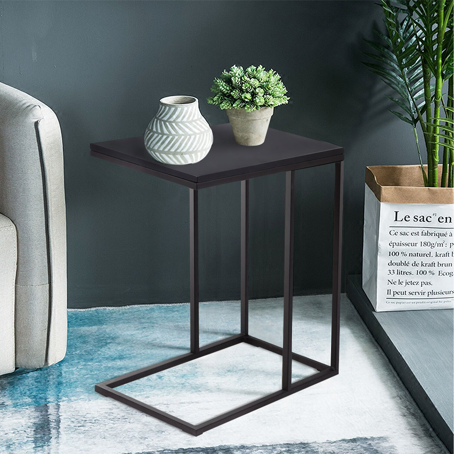 Costway Narrow End Side Table Wood Couch Side Table Coffee Table