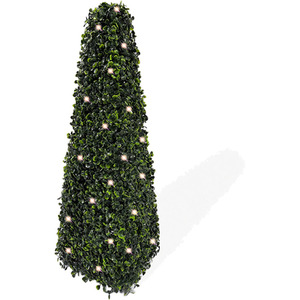 2ft Pre-Lit Pyramid Obelisk Boxwood Topiary Tree
