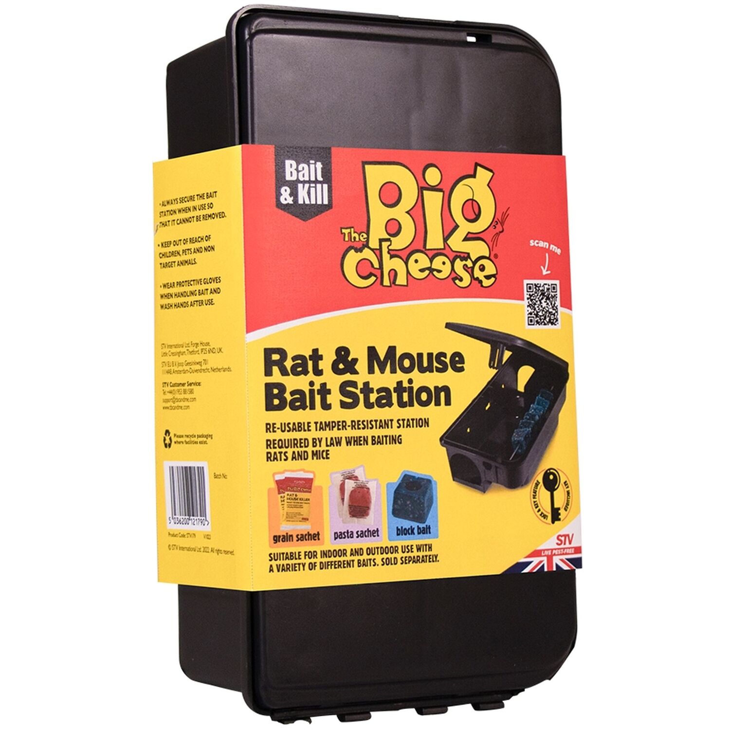 Rat and Mouse Bait Station with 6 Bait Blocks All Weather Ready to Use