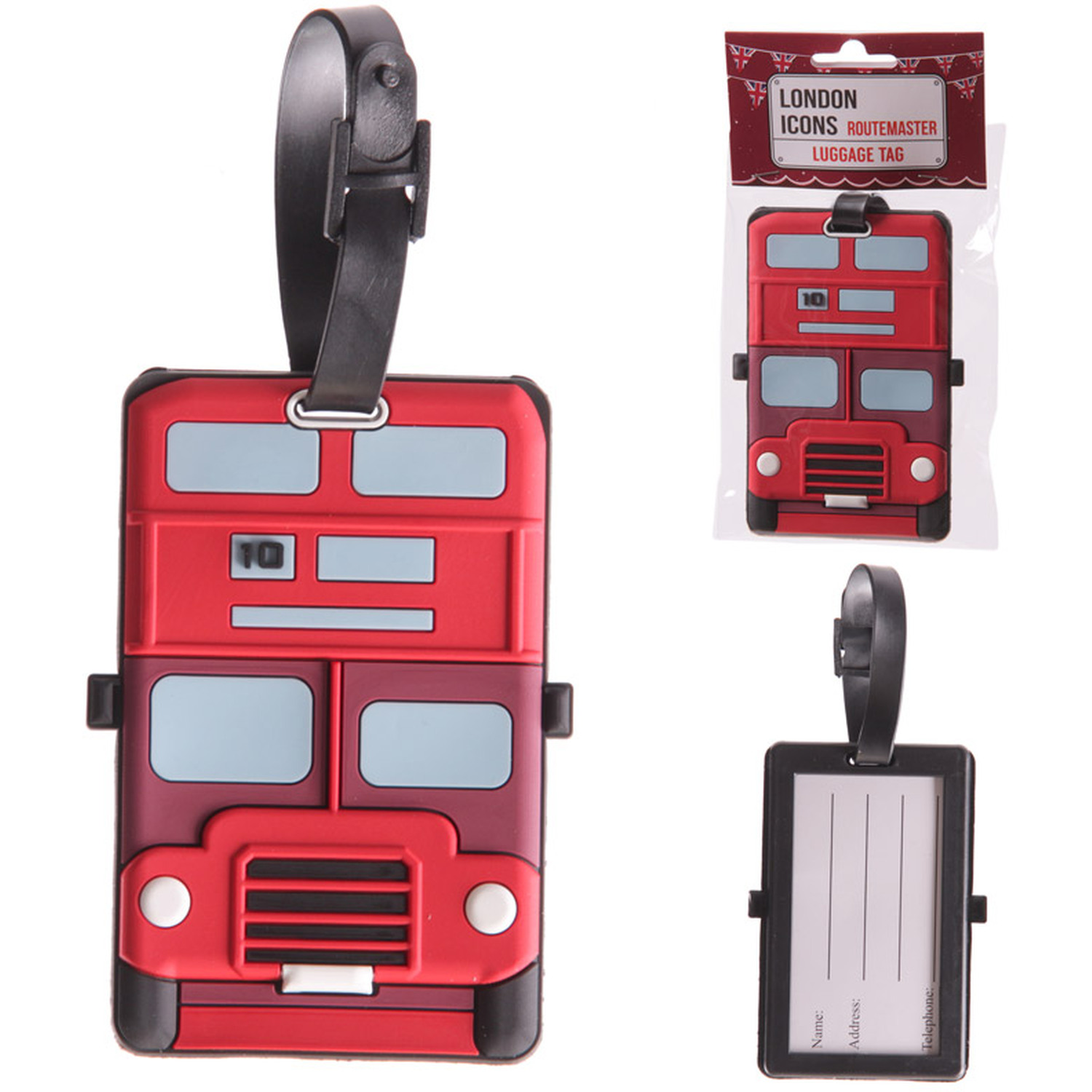 PVC Luggage Tag - London Icons London Bus