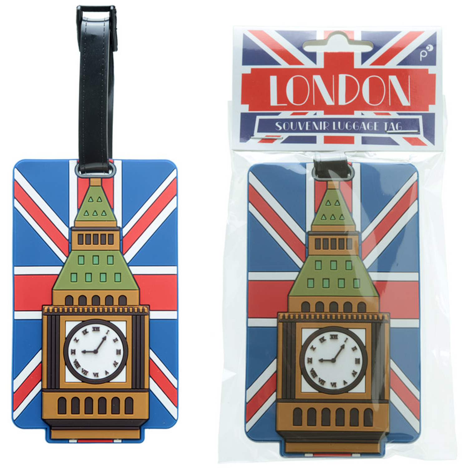 PVC Luggage Tag - London Souvenir Union Jack Big Ben