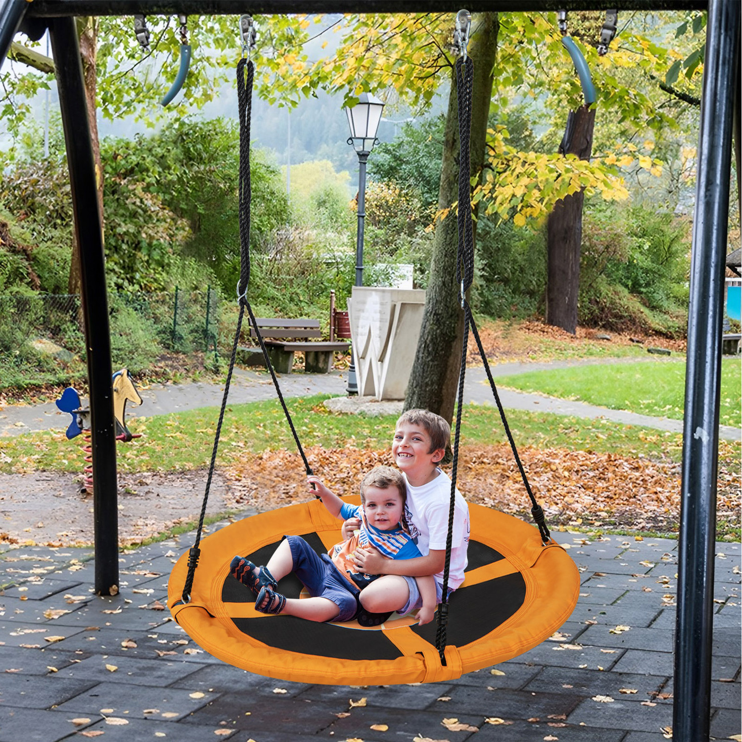 40 Inches Saucer Tree Swing-Yellow