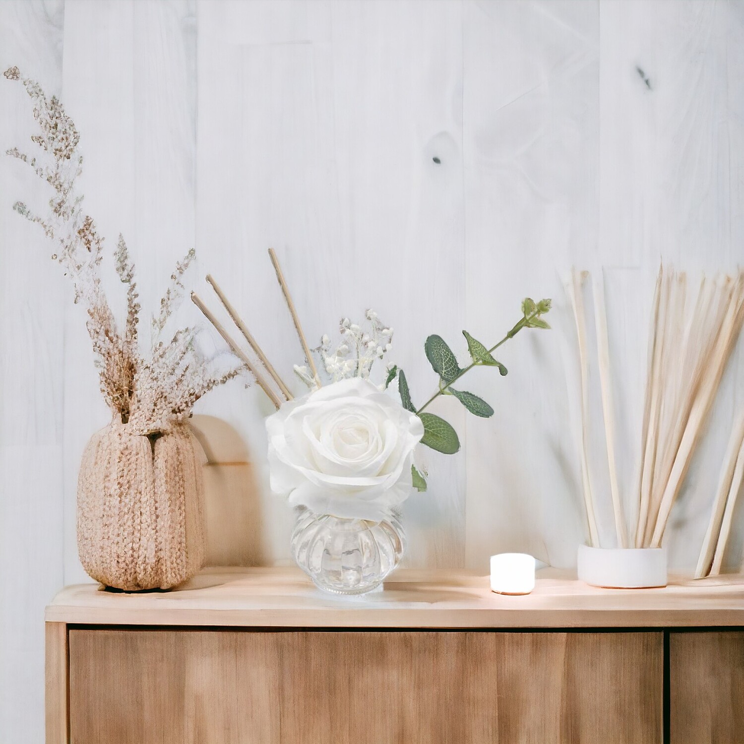 Artificial Rose Diffuser With Bottle Vase 100ml