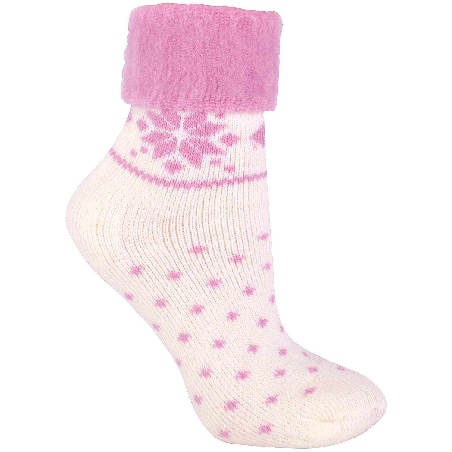 1 Pack Ladies Soft Warm Wool Bed Socks with Fairisle Design