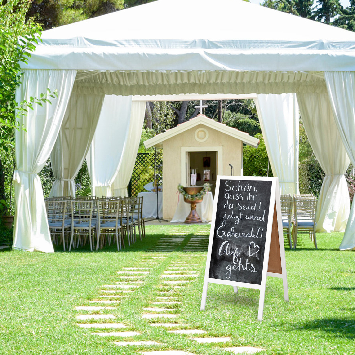 Foldable Advertising Board Double-Sided Chalkboard
