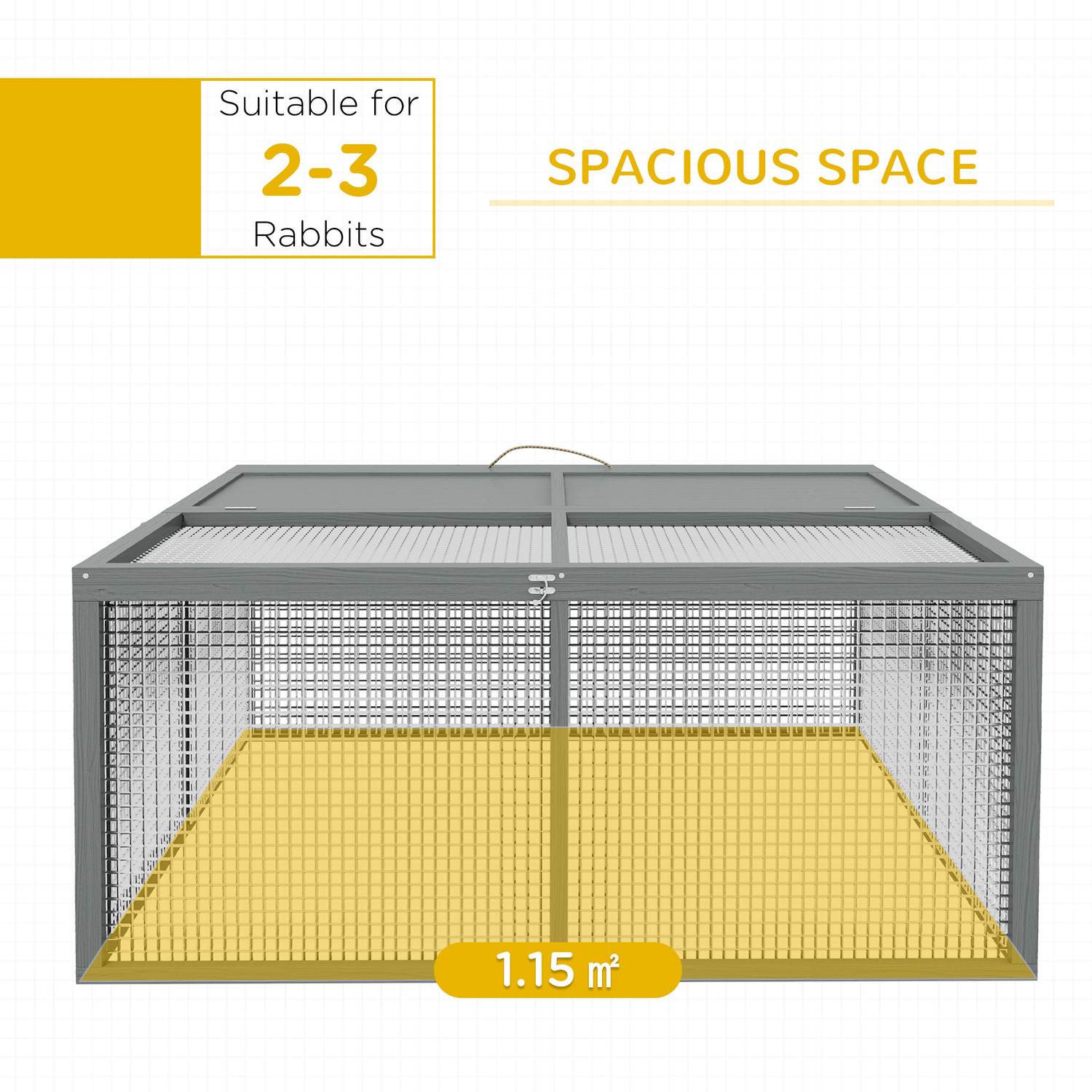 PawHut Folding Small Animal Hutch with Openable Top for 2-3 Pets