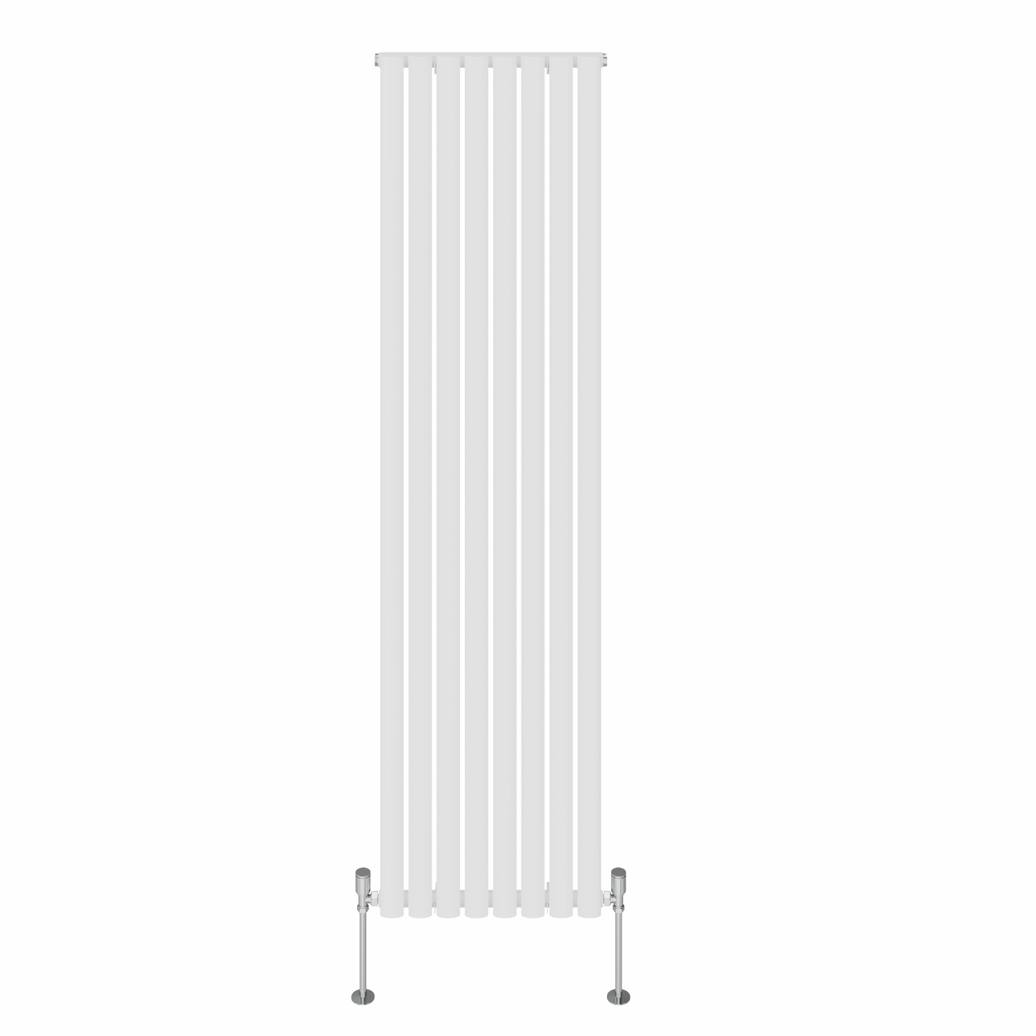Oval Single Panel Vertical Radiator White 1800mm Tall