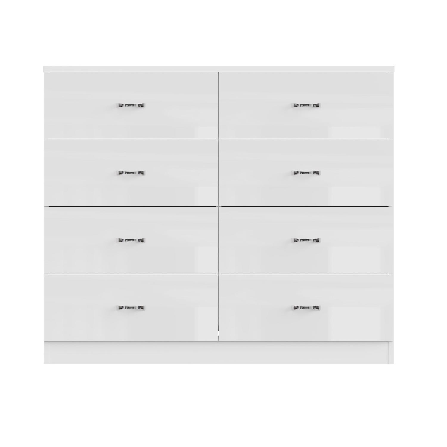8 Drawer High Gloss Chest Of Drawers Modern Bedroom Furniture
