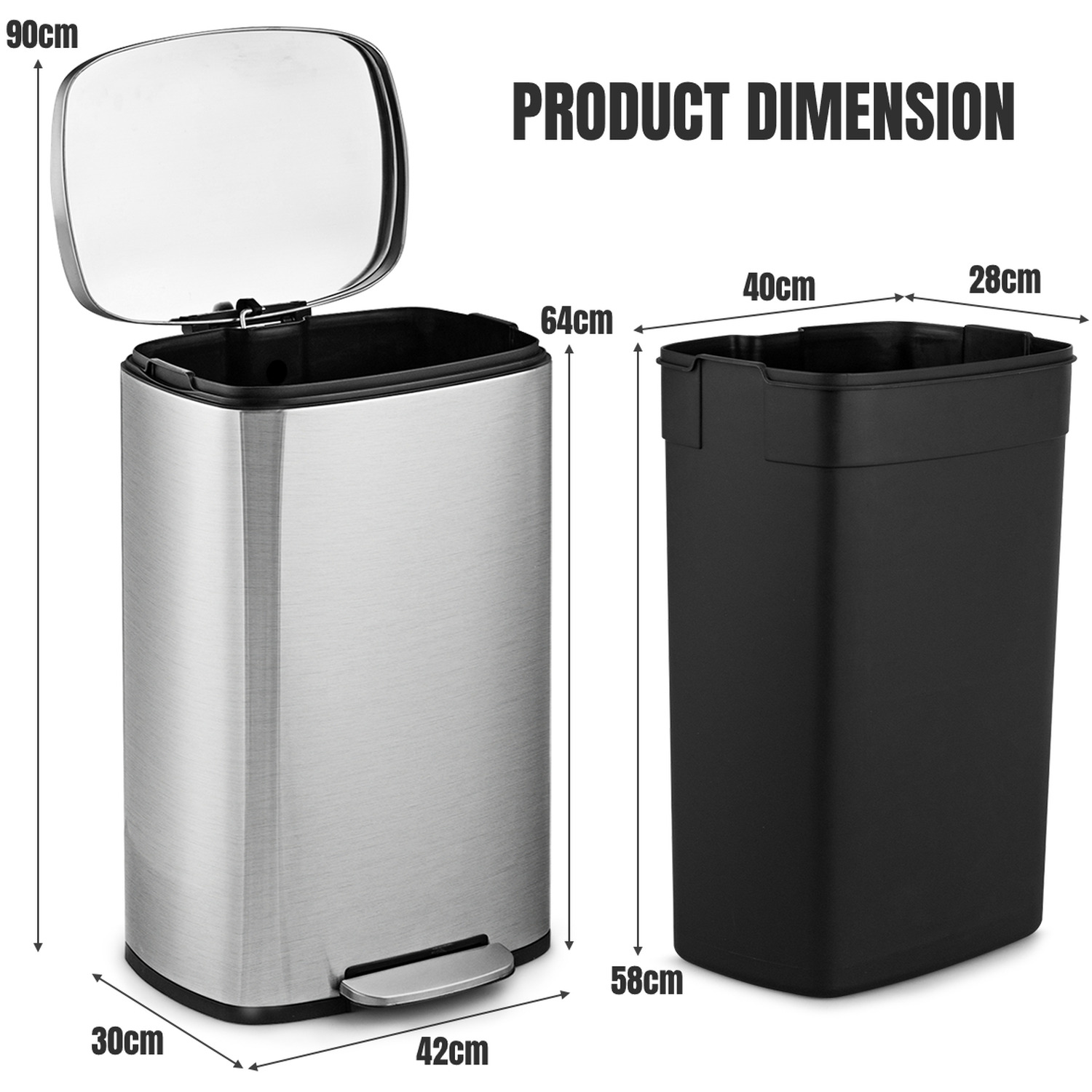 50L Rectangular Garbage Can