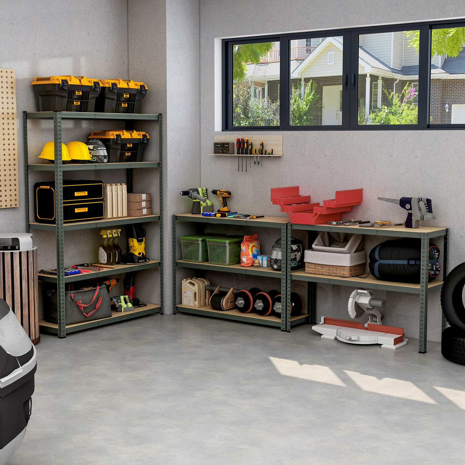 5 Tier Garage Shelving Unit Height Adjustable Boltless