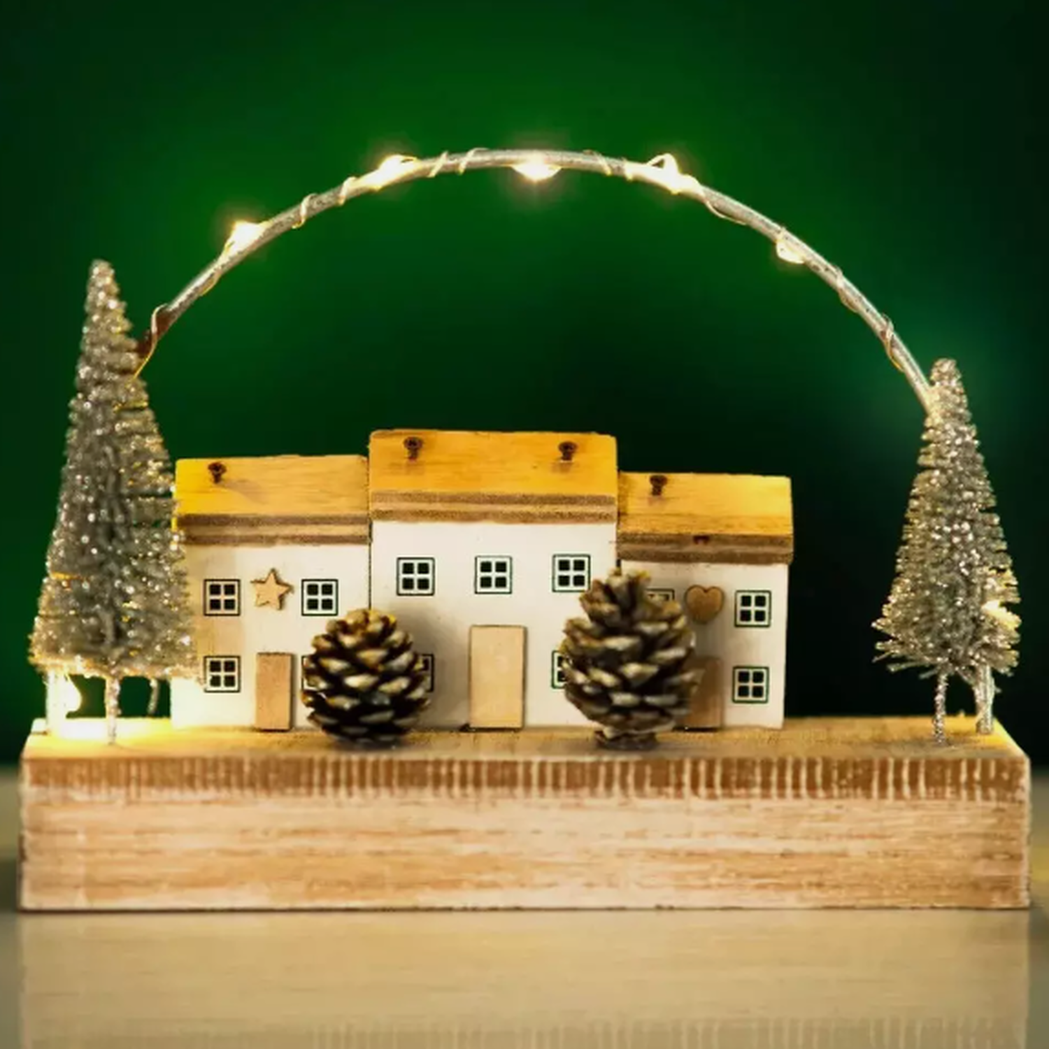 Christmas Silver House Led Decoration
