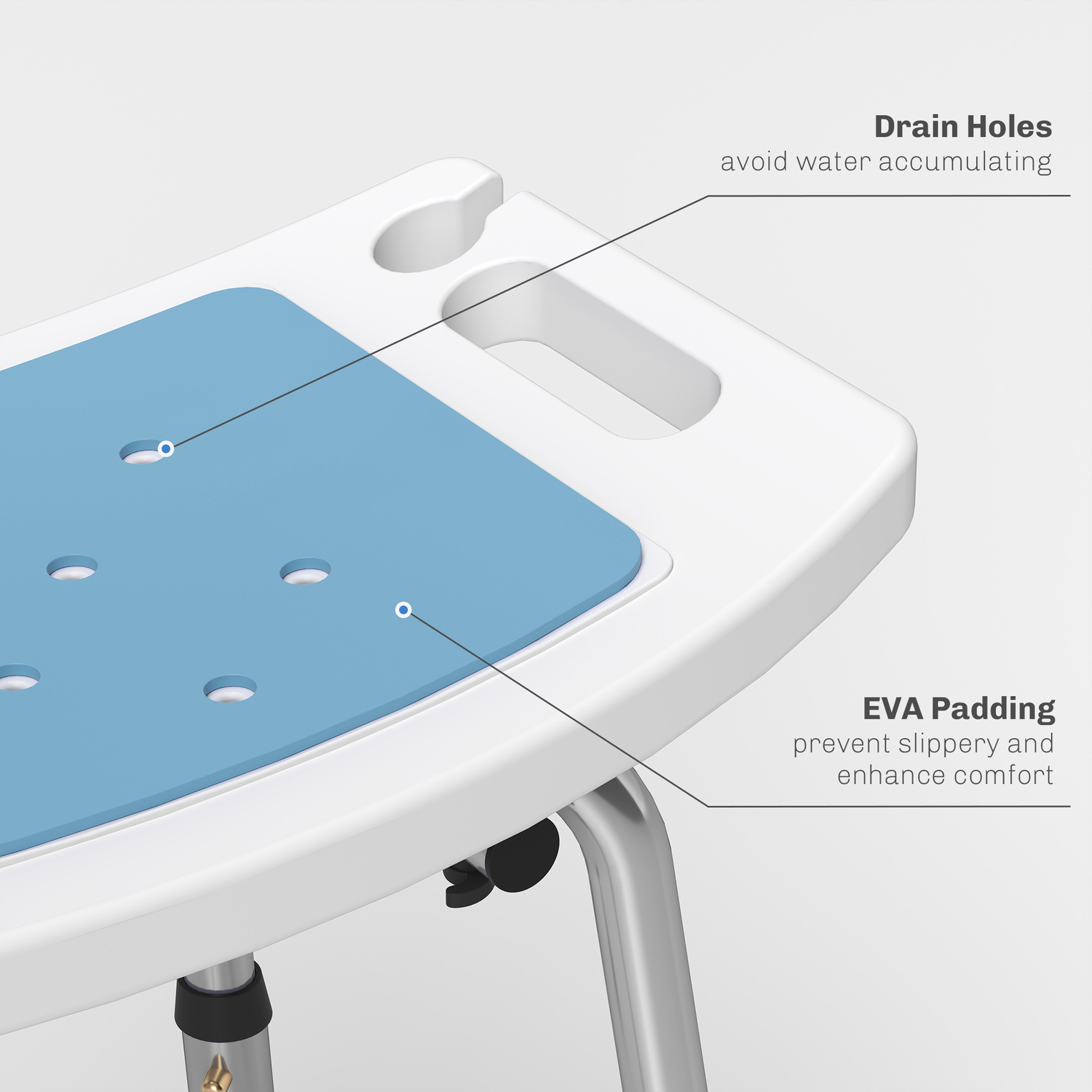 HOMCOM 6 Level Height Adjustable Shower Chair
