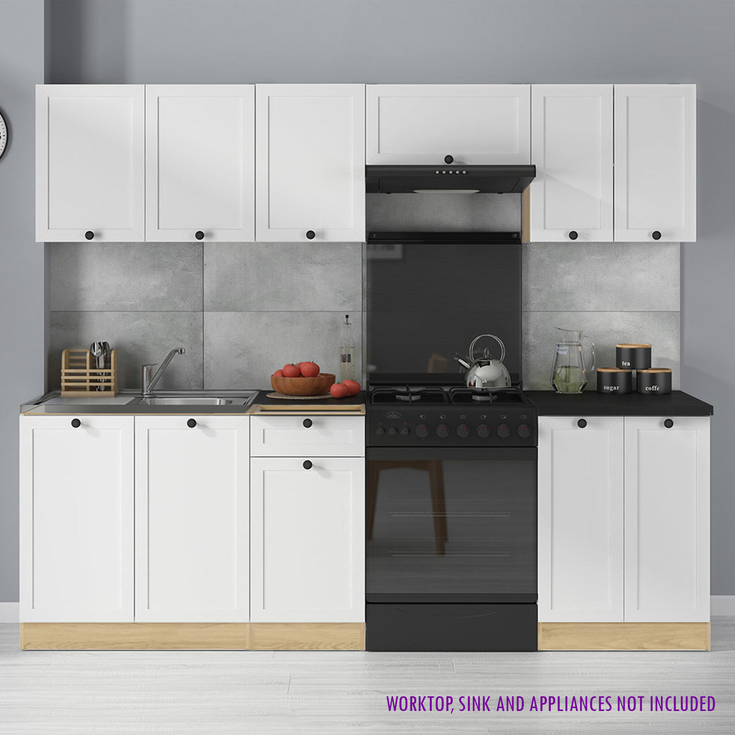 Summer 7 Unit Modern Kitchen Cabinets Set