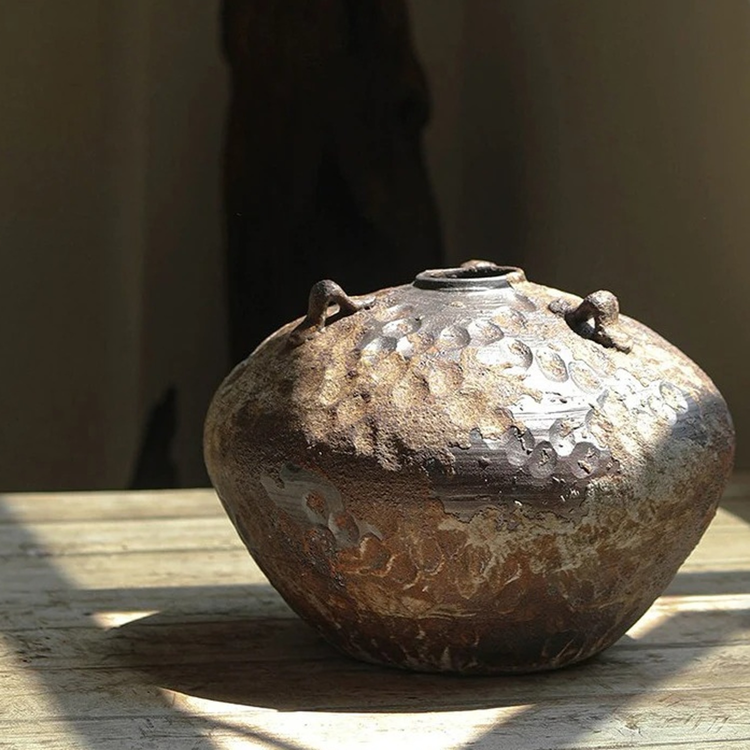 Retro Organic Rough Finish Ceramic Vase