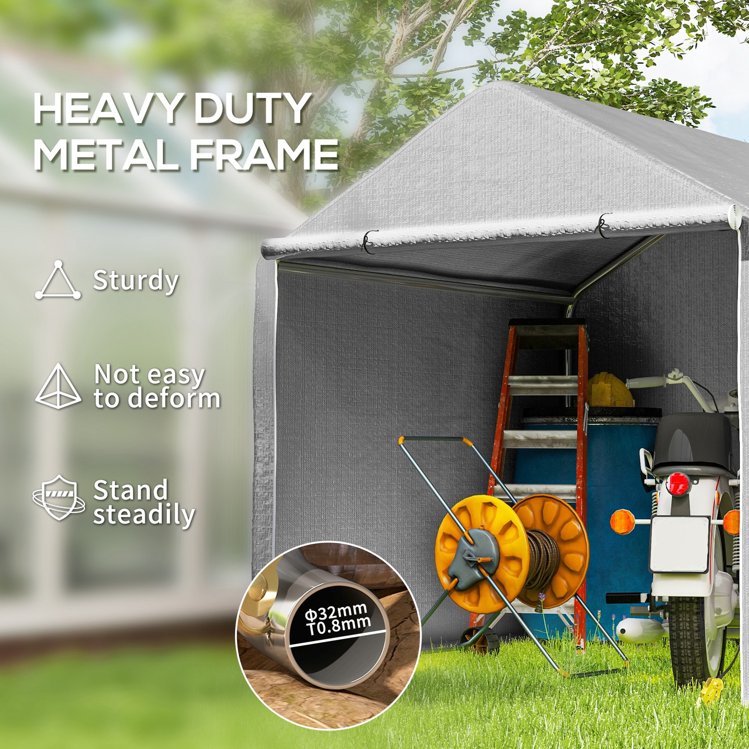 Outsunny 6.5' x 6.5' x 6.5' Temporary Waterproof Garden Shed Storage Tent