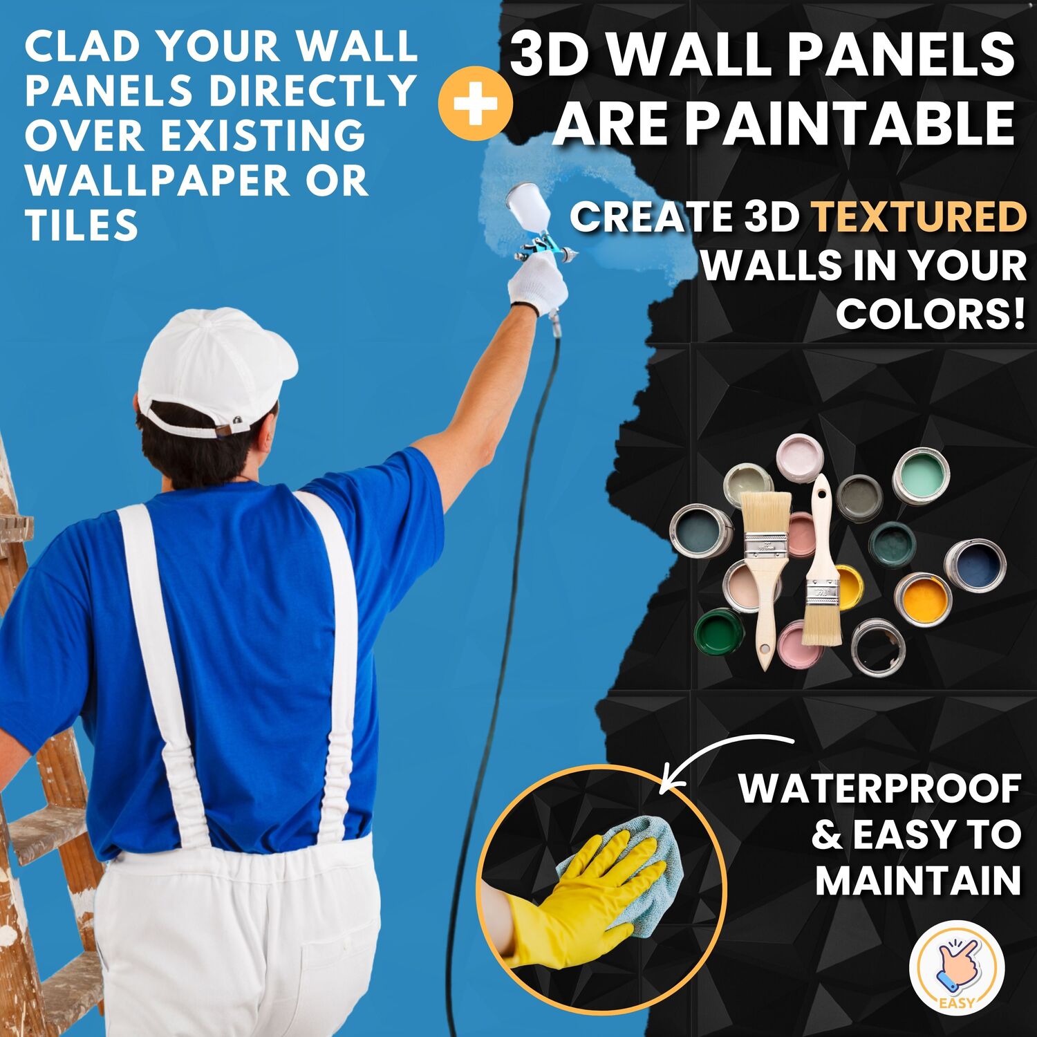 3D Diamond Design Wall Panels
