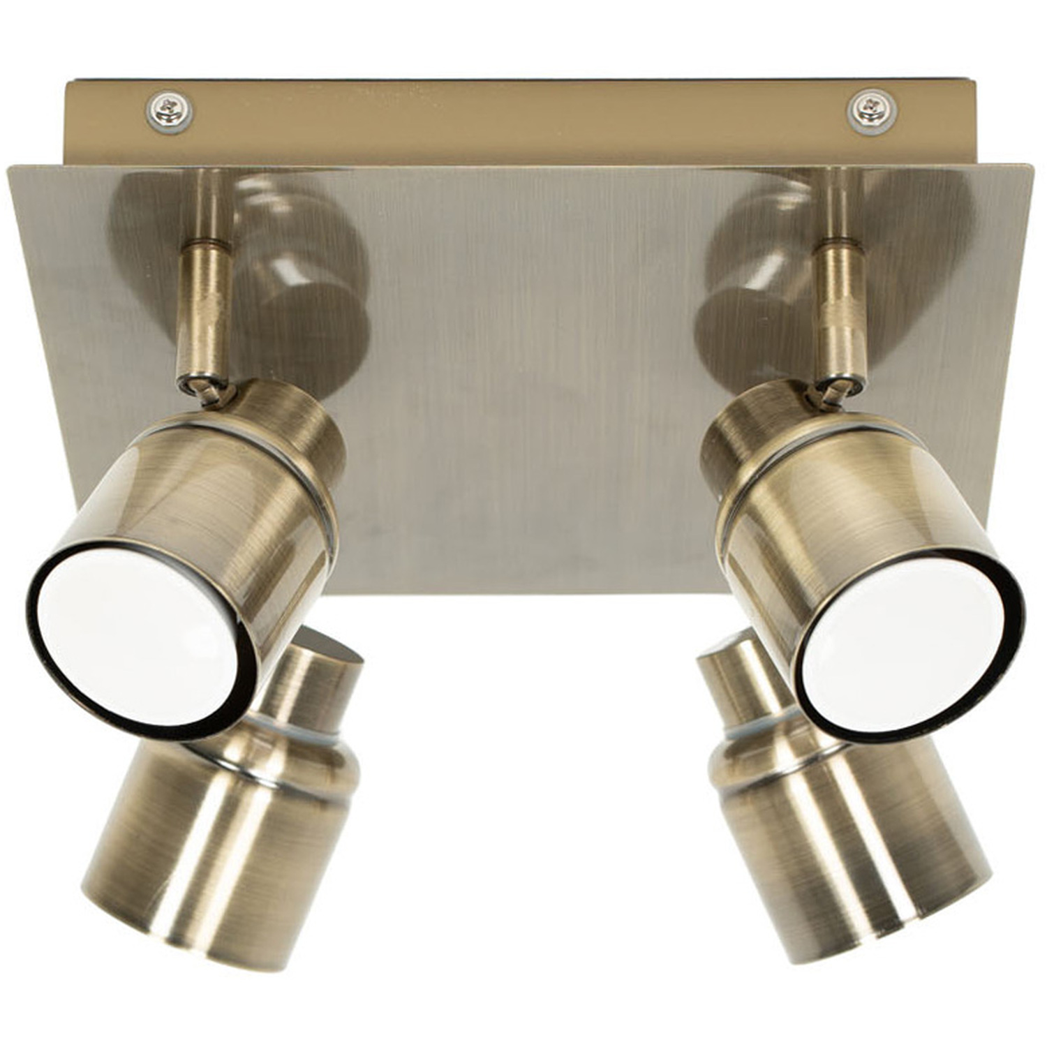 Benton IP44 Square 4 Way Bathroom Ceiling Light with Cool LED Bulbs