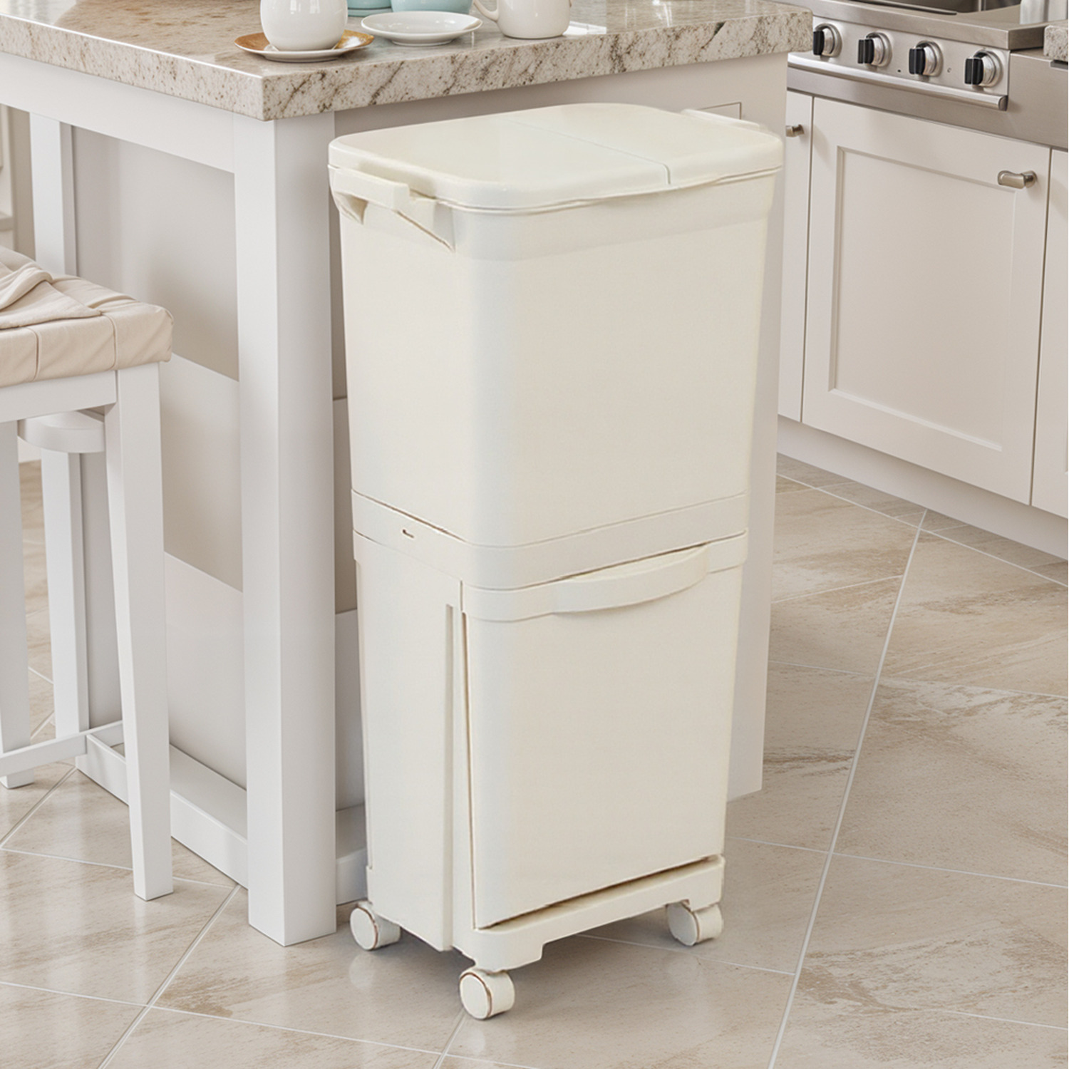 Lifeideas Kitchen Waste Sorting Bin with Wheels