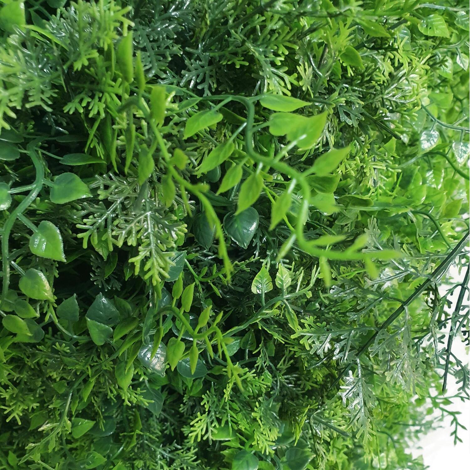 Premium Freestanding Artificial Mixed Fern Hedge on a Metal Frame