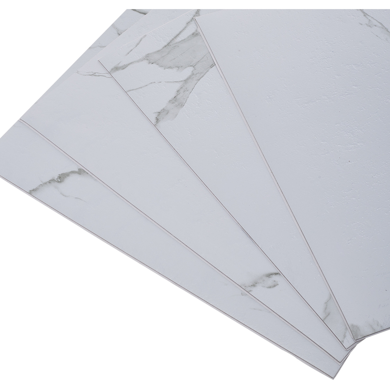 12-Piece Self-Adhesive PVC Marble Floor Tiles
