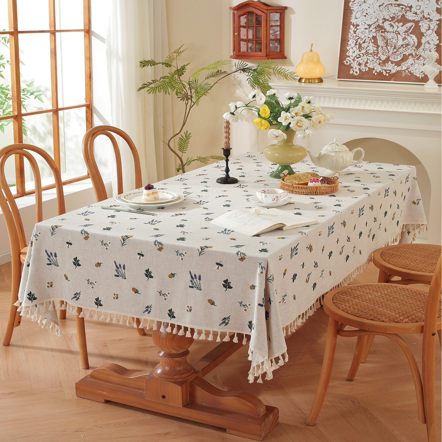 Embroidered Linen Tablecloth