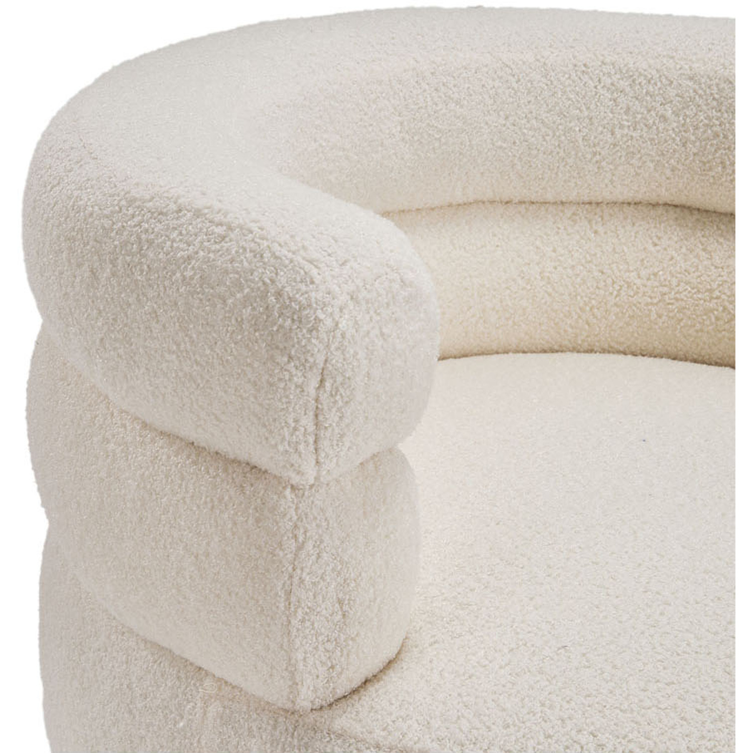 Curved Upholstered Single Sofa Accent Chair
