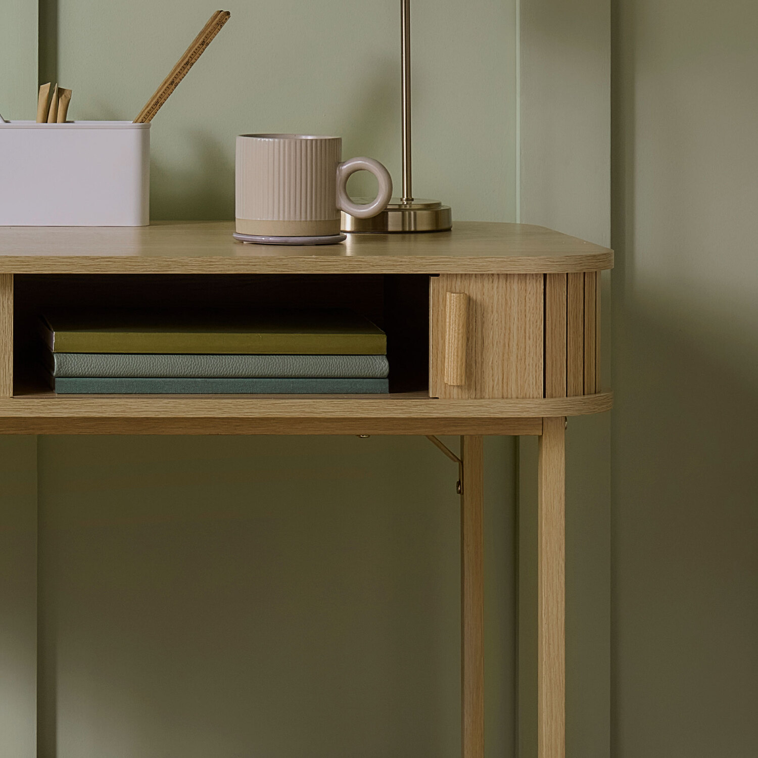 Landos Computer Desk with Tambour Design