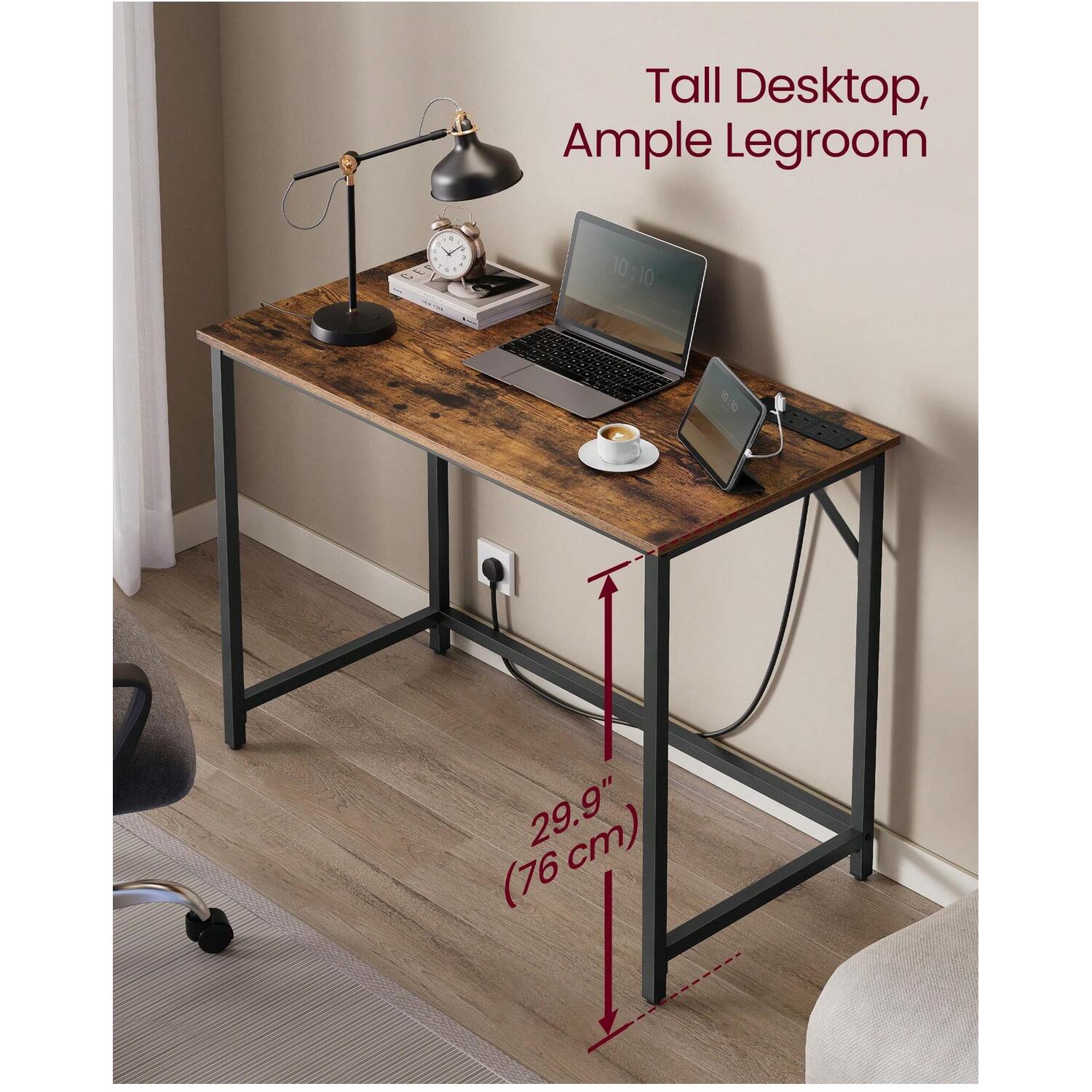 VASAGLE LED Gaming Desk with LED Light Strip