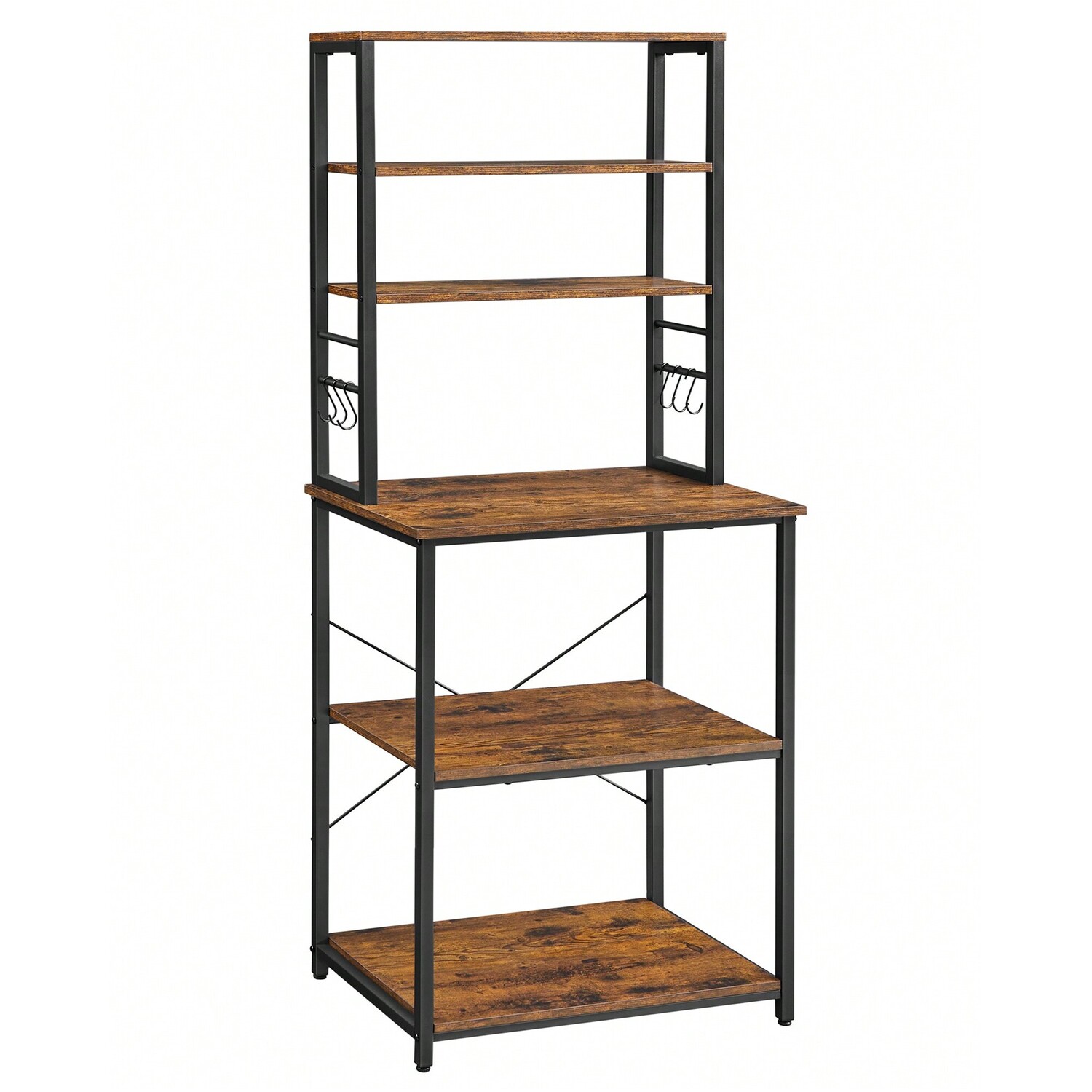 VASAGLE Kitchen Storage Rack with Hooks and Shelves