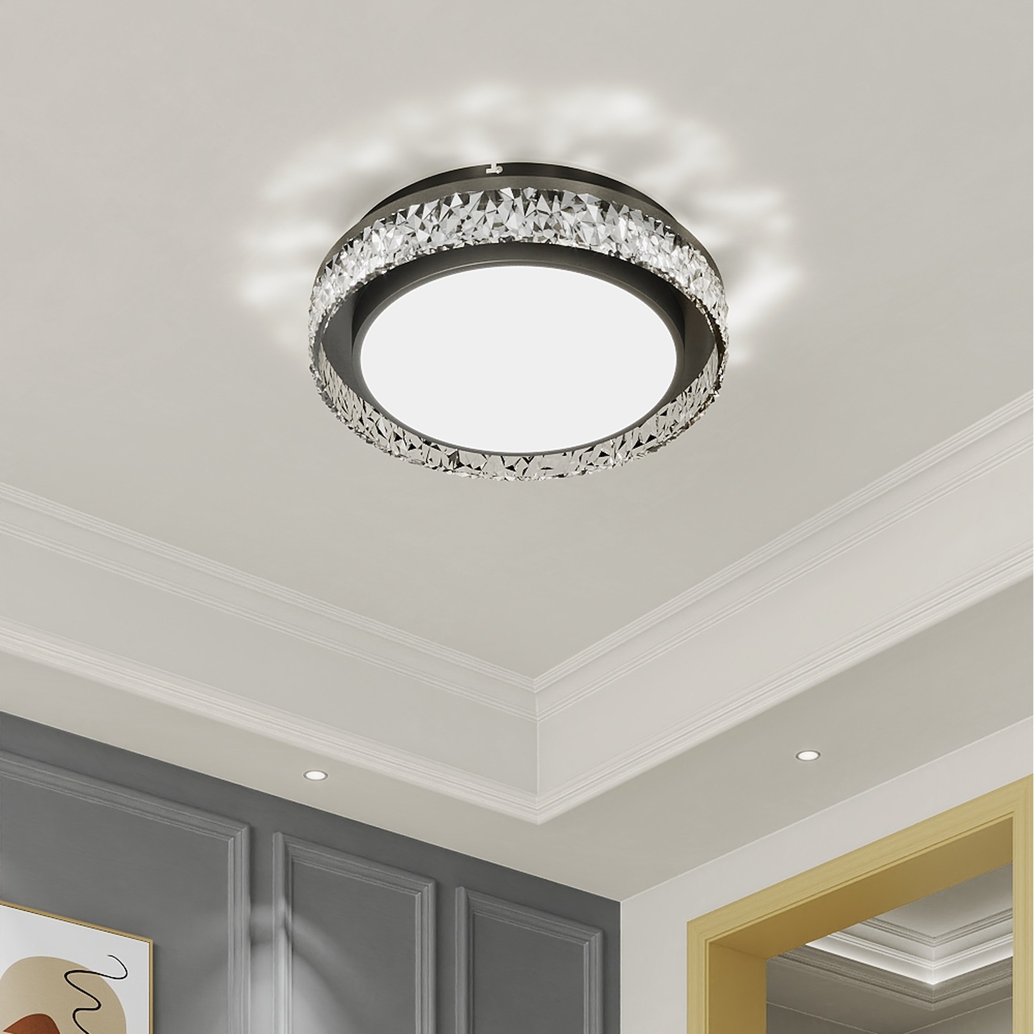 Round Acrylic Flush-Mounted LED Ceiling Light