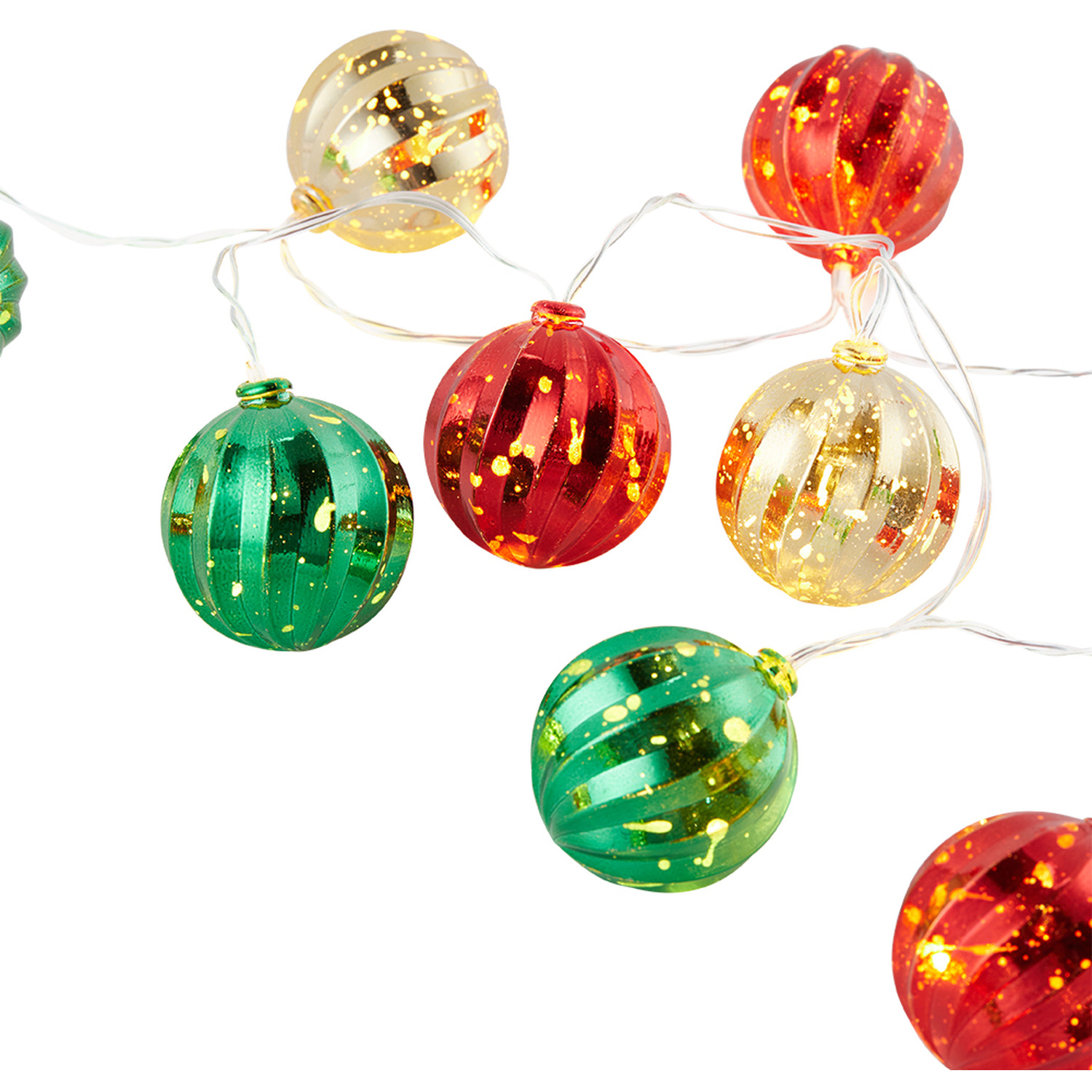 Lifeideas Multicoloured Christmas Ball Ornament String Lights Battery ...