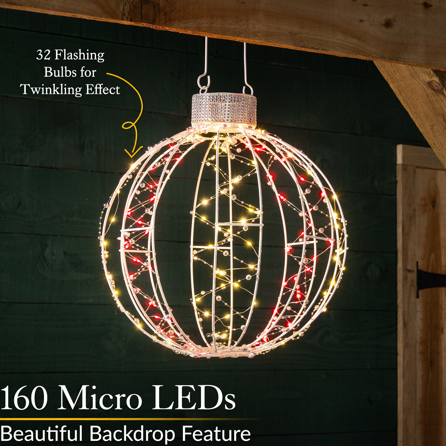 3D Light Up Christmas Bauble with Micro LEDs