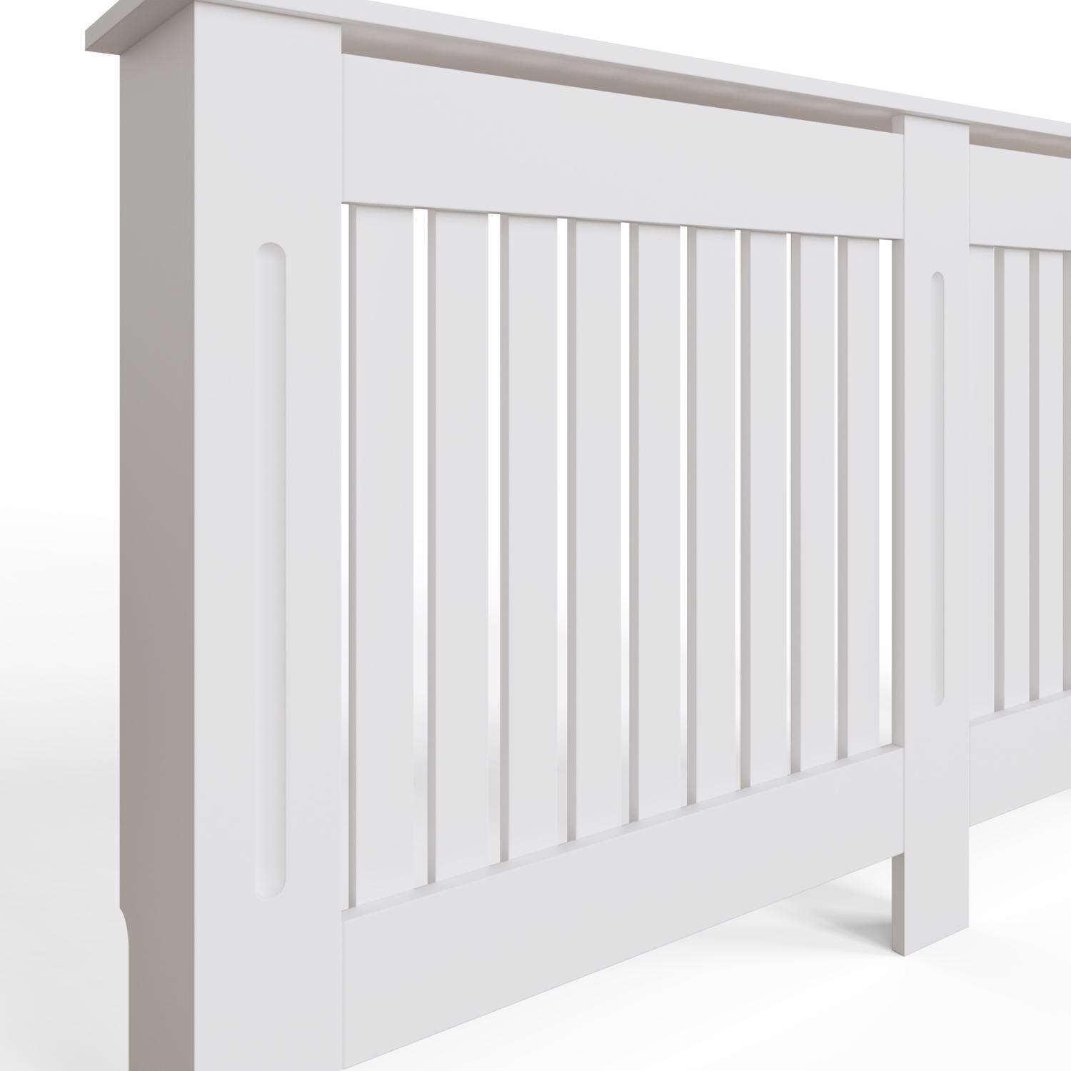 Vertical Slat Small MDF White Radiator Cover Elegant Home Decor Solution