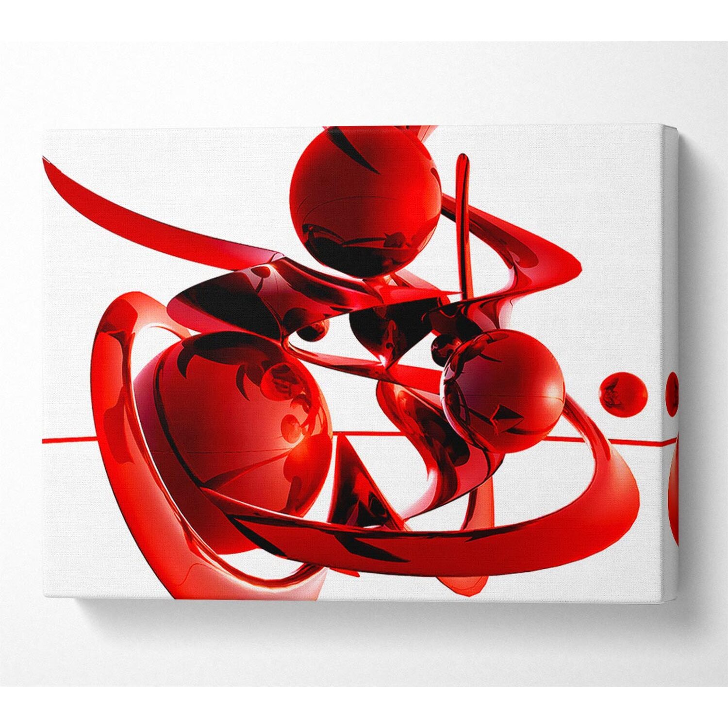 Red Balls Spiralling Canvas Print Wall Art