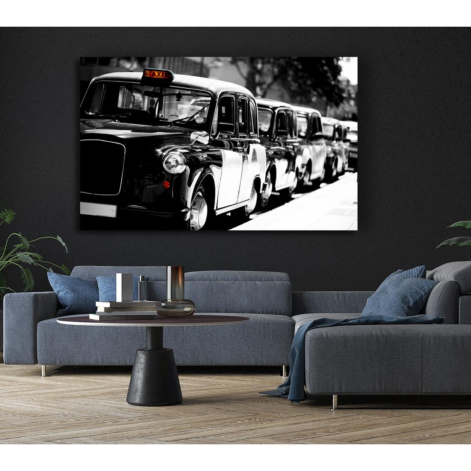 London Black Cabs Canvas Print Wall Art