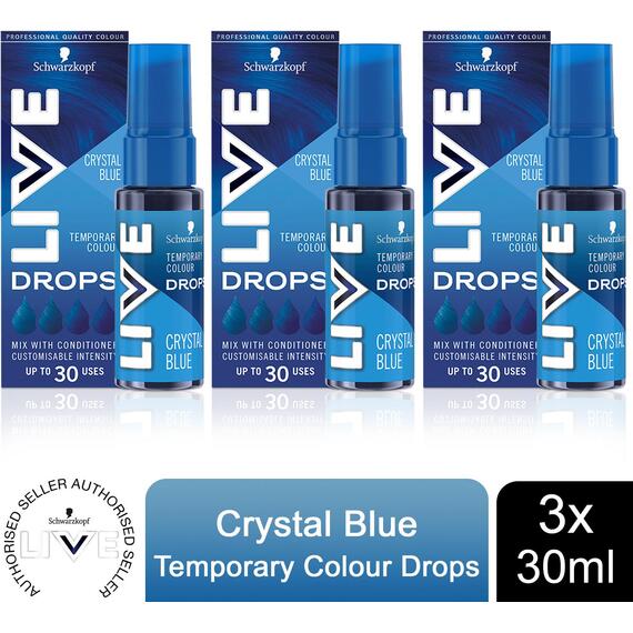 Schwarzkopf LIVE Colour Drops Semi-Permanent Hair Dye Crystal Blue