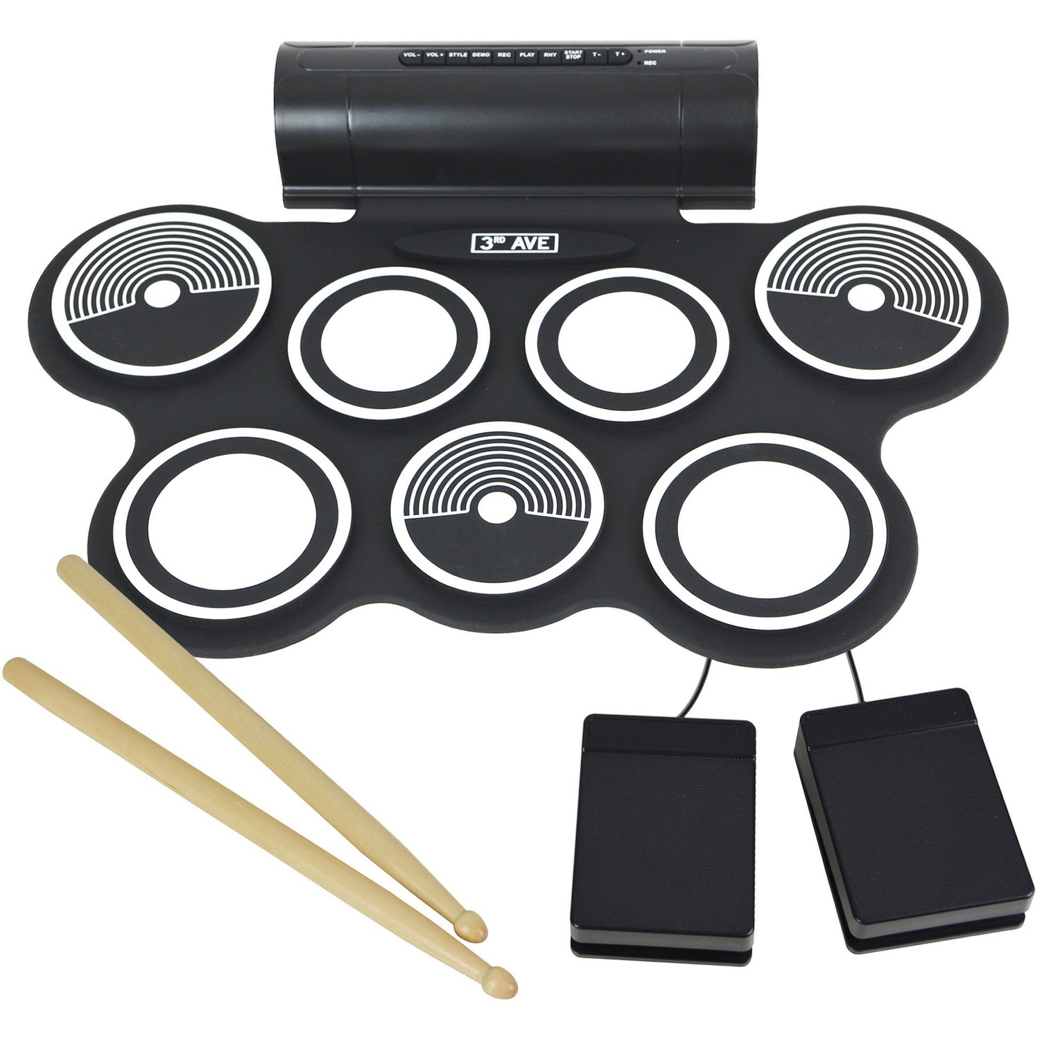 3rd Avenue Portable Electronic Drum Kit with Built-in Speakers