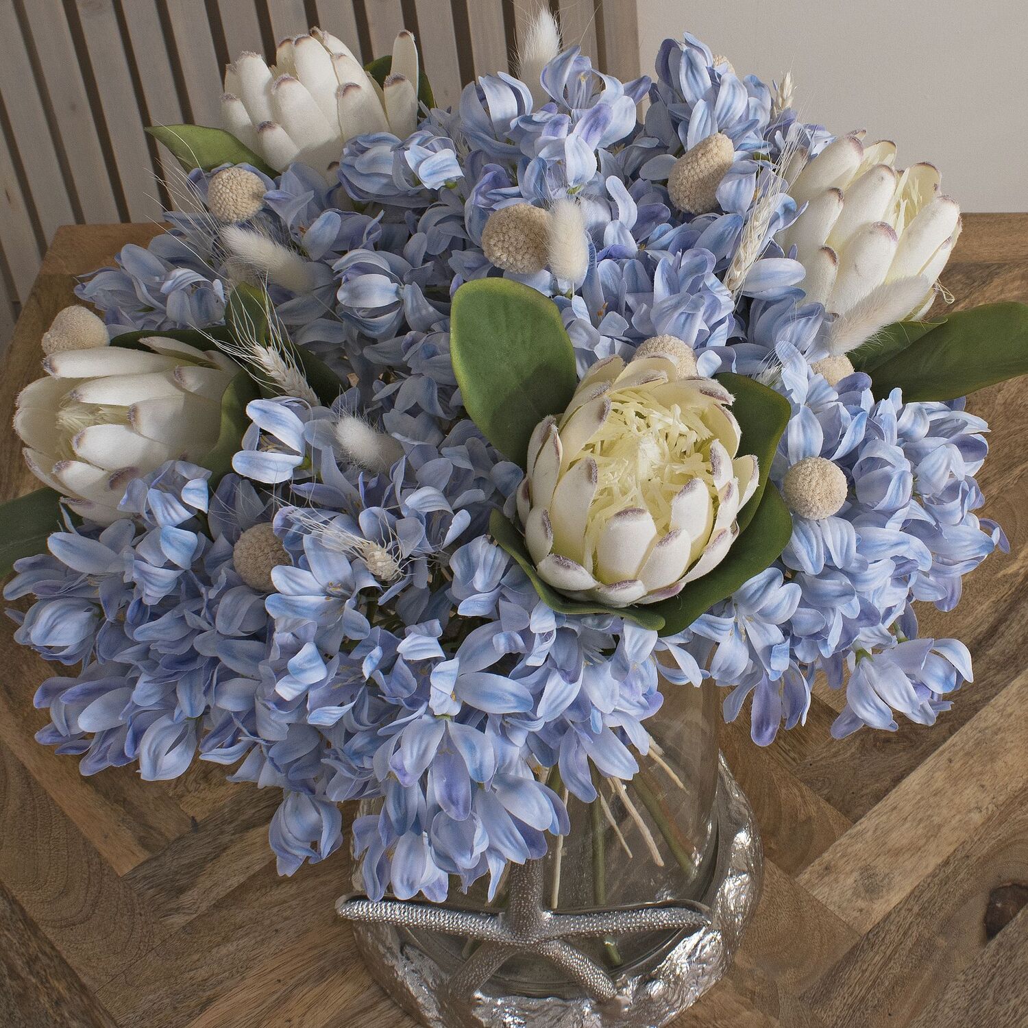 Dried White Billy Ball Bunch - Rustic Filler