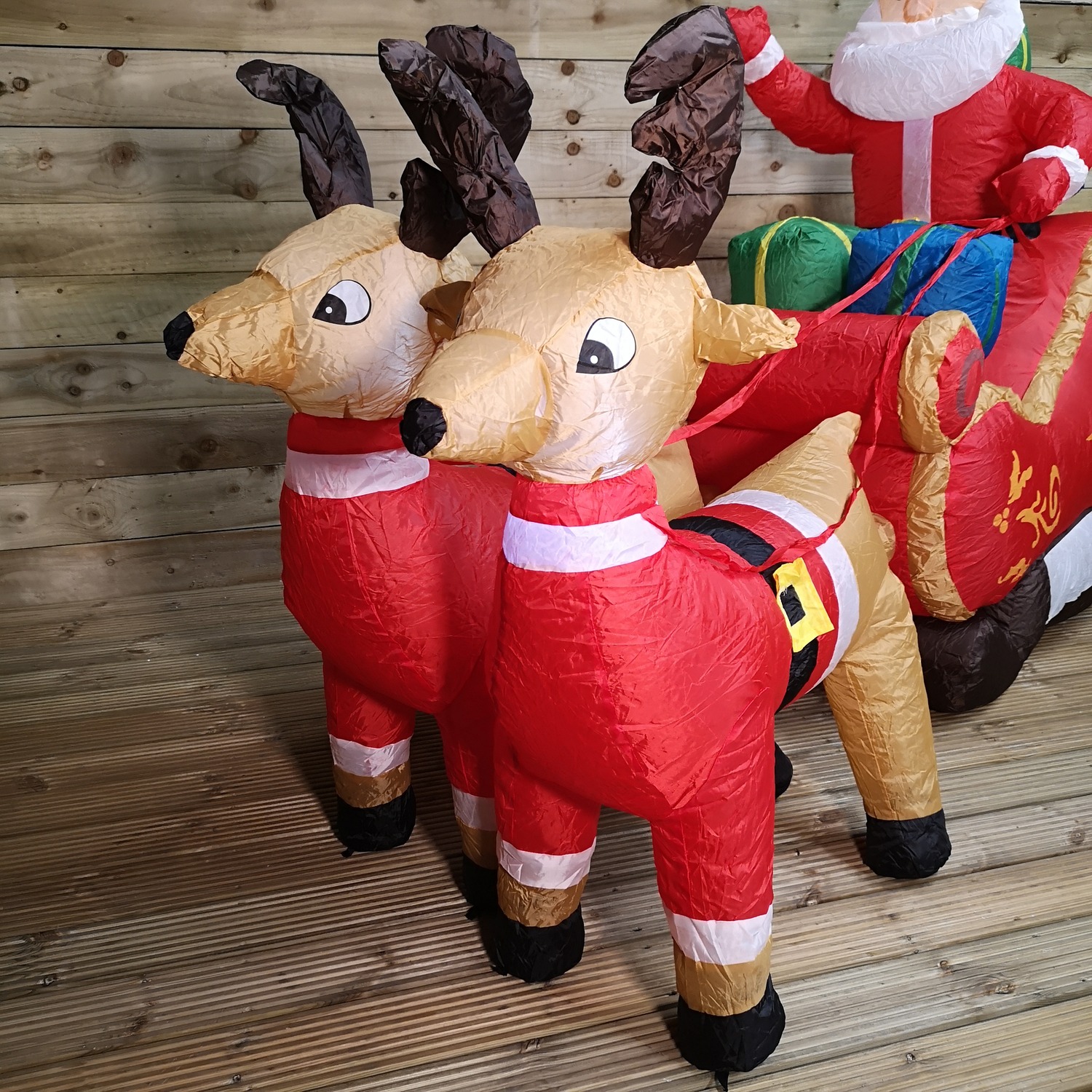 LED Christmas Inflatables Santa Sleigh and Reindeer Decoration