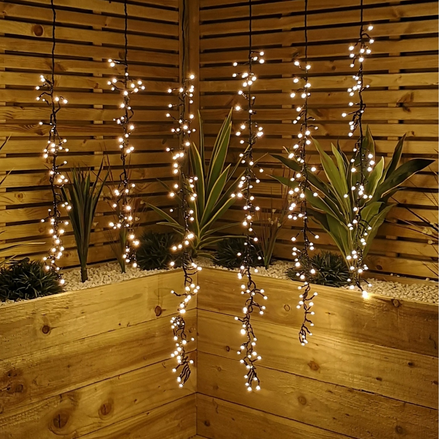 Set of Drop Tree Multi Action Christmas Cluster Brights with LEDs