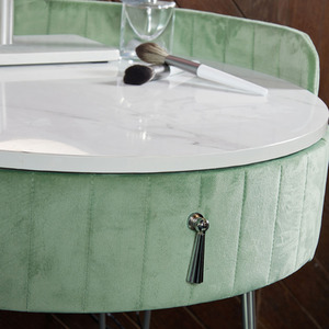 French Riviera Velvet Dressing Table with LED Mirror