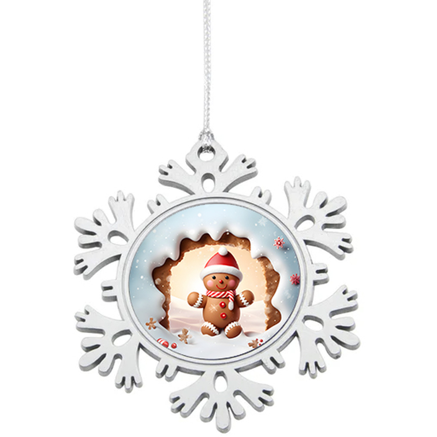 Gingerbread Man Snowflake Decoration