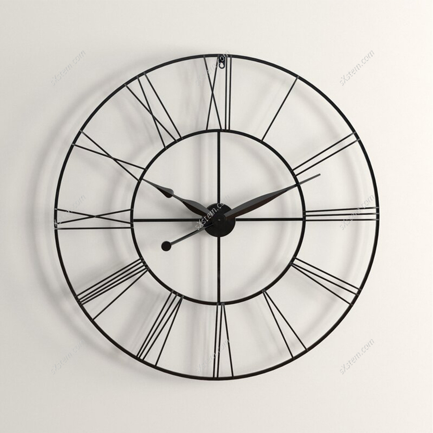 Large Vintage Cut-Out Metal Wall Clock