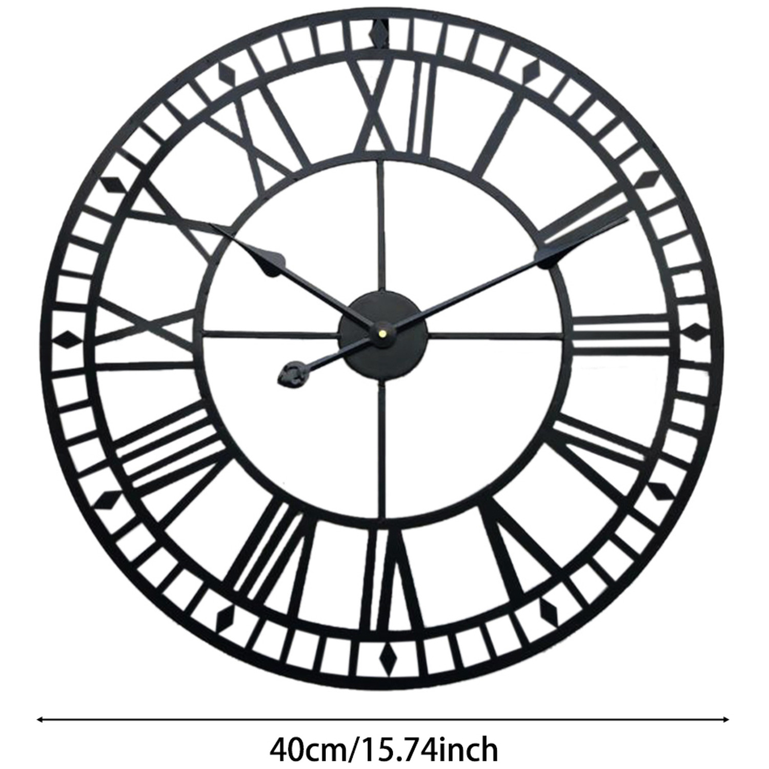 Metal Roman Numeral Wall Clock