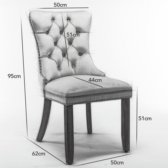 Selma Velvet Tufted Dining Chairs with Knocker Back